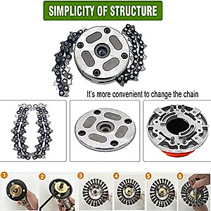 Barafat Universal Weed Eater Head, Chain Trimmer Head 65Mn, Garden Lawn Mower, Mower Tool Accessories for Outside Garden Lawn Glass (Red)