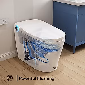 HOROW Luxury Smart Toilet, Upgraded and Modern with Bidet Built-in, Tankless Toilet with Automatic Powerful Flush, Auto Open/close Lid, Heated Bidet Seat, Instant Warm Water