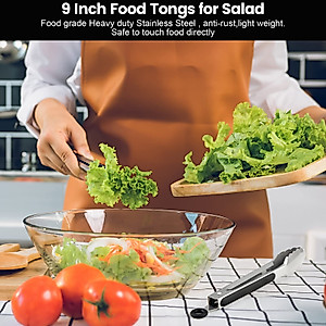 12 Pack Stainless Steel Kitchen Tongs 7/9/12 Inches Food Serving Tong Kitchen Cooking Tongs High Heat Resistant Tongs for Cooking Non Stick Locking Kitchen Tong Food Tongs for Grill Salad Frying BBQ