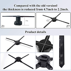 Faryuan 3D Hologram Fan Advertising Display Best for Business,Store,Shop,Holiday 20.5inch with Wi-Fi Hi-Resolution 1600x576 PX Holographic LED Video Projector