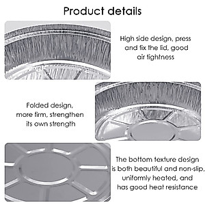 Non-Stick Round Disposable Air Fryer Aluminum Foil Liners 50PCS, Oil-Proof Aluminum Foil Tin Box Also for Steamer Basket Instant Pot Oven & Grill (6 Inch)