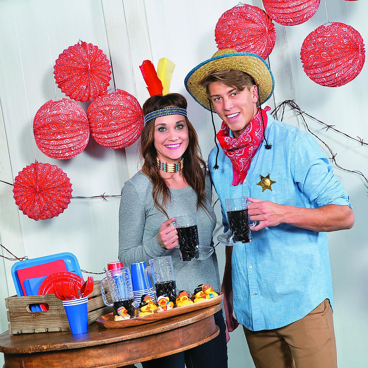 Fun Express Cowboy Boot Mugs - Bulk set of 12 Mugs, each holds 17 oz - Western Rodeo Party Supplies and Nashville Decorations