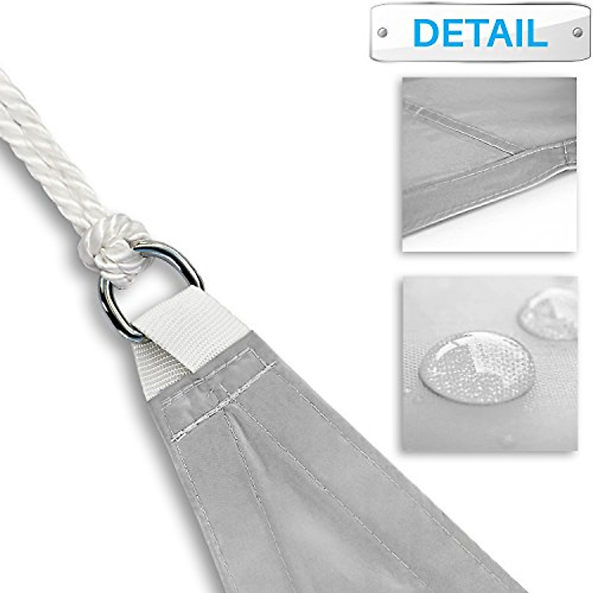 Patio Paradise 5' x 8' Waterproof Sun Shade Sail with Stainless Steel Hardware-Light Grey Rectangle UV Block Durable Awning Canopy Outdoor Garden Backyard