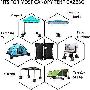 SCOCANOPY Weight Bags for Pop up Canopy Tent Gazebo, Leg Canopy Weights Sand Bags for Instant Outdoor Sun Shelter Canopy Patio Umbrella,4-Pack (Black)