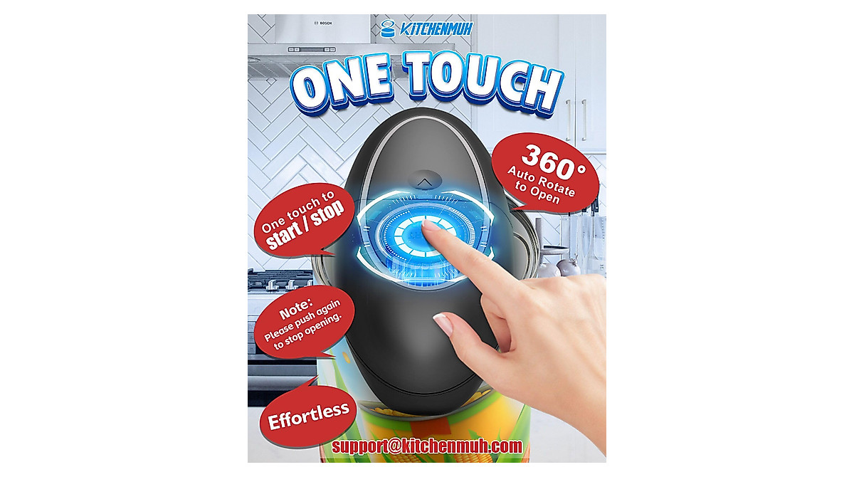 One-Touch Electric Can Opener: Easy & Safe for All Cans