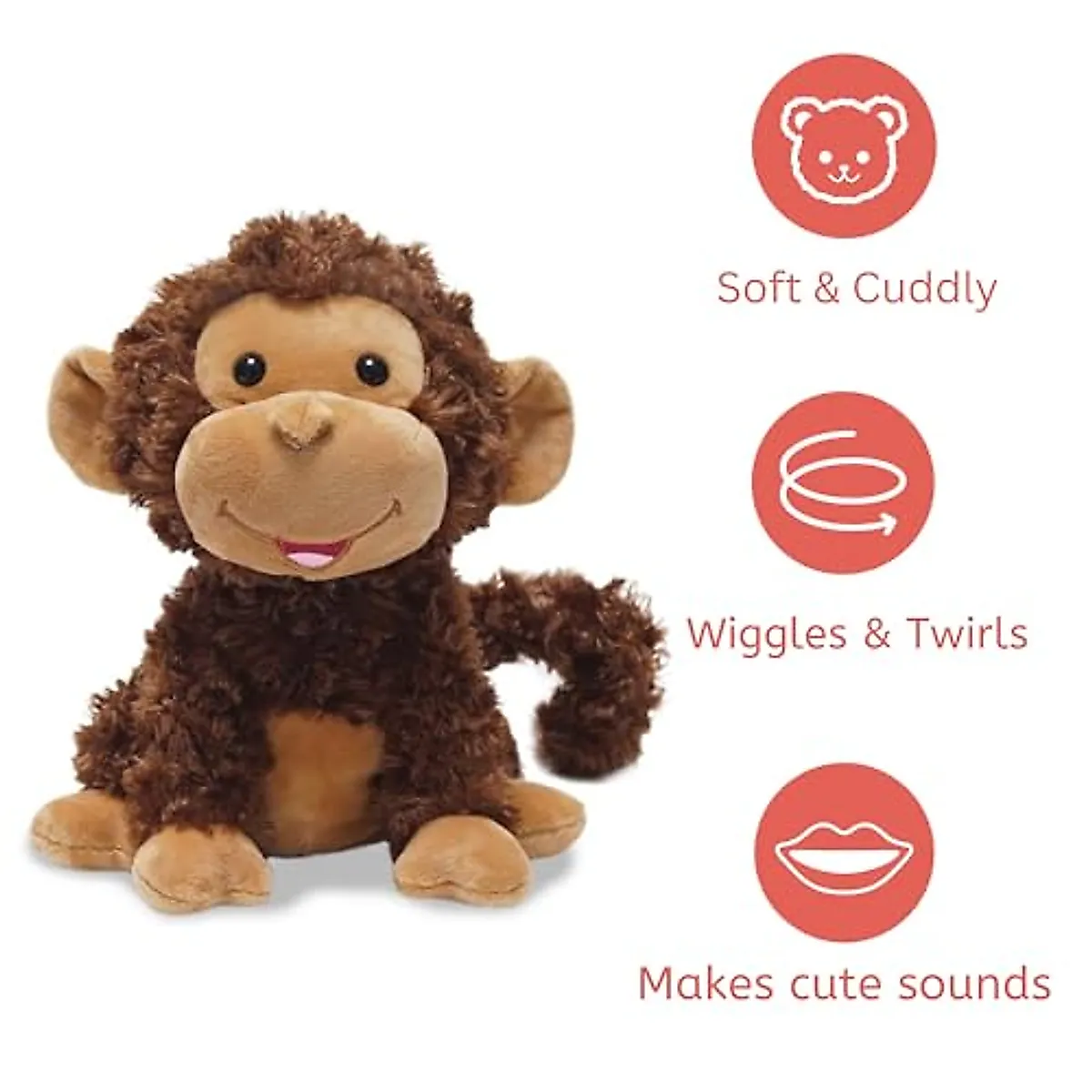 Cuddle Barn - Crackin' Up Coco | Super Soft Animated Twirling Moving Monkey Stuffed Animal Plush Toy | Spins Around Making Monkey Sounds, 10 Inches