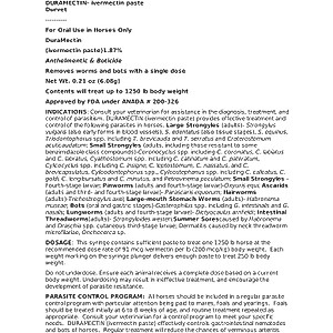 durvet Duramectin Ivermectin Paste 1.87% for Horses, 0.21 oz (Pack of 2)