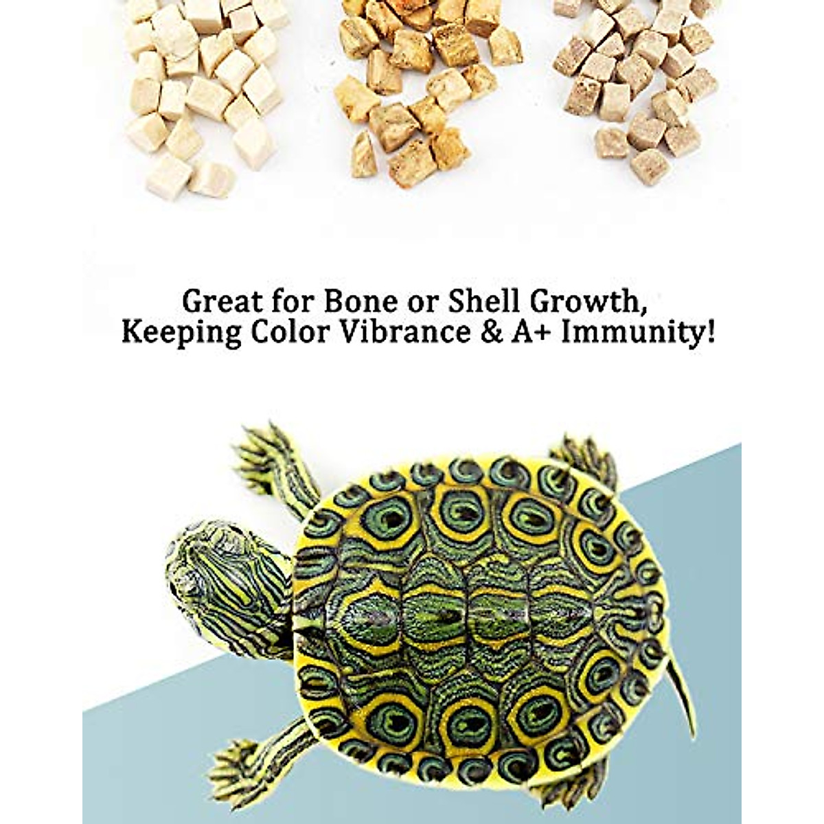 BNYEE 3 in 1 Meat Turtle Food - Chicken & Duck & Fish Meat Natural Freeze Dried Human-Grade Turtle Treats