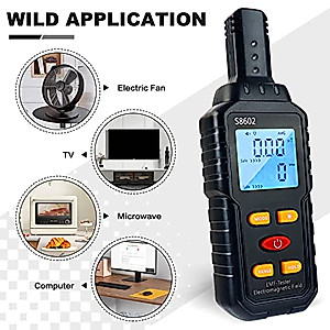 EMF Meter, Rechargeable Digital Electromagnetic Field Radiation Detector Hand-held Digital LCD EMF Detector, Great Tester for Home EMF Inspections, Office, Outdoor and Ghost Hunting