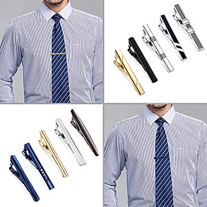 Jstyle 10pcs Tie Clips for Men Tie Bar Clip Set for Regular Ties Necktie Wedding Business Clips A