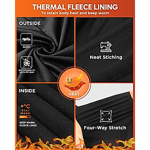 CL convallaira Women Thermal Underwear Base Layer Long Johns with Fleece Lined Set Winter Warm Top Bottom, Crewneck, X Large, Black