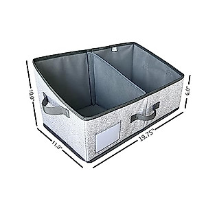 CASACORA XLarge Capacity Storage Organizer Bin, Foldable 3 Pack Trapezoid Closet Bin With Handles + Label, Decorative Storage Container For Clothes, Linens, Toys, Sweaters, Baby Items