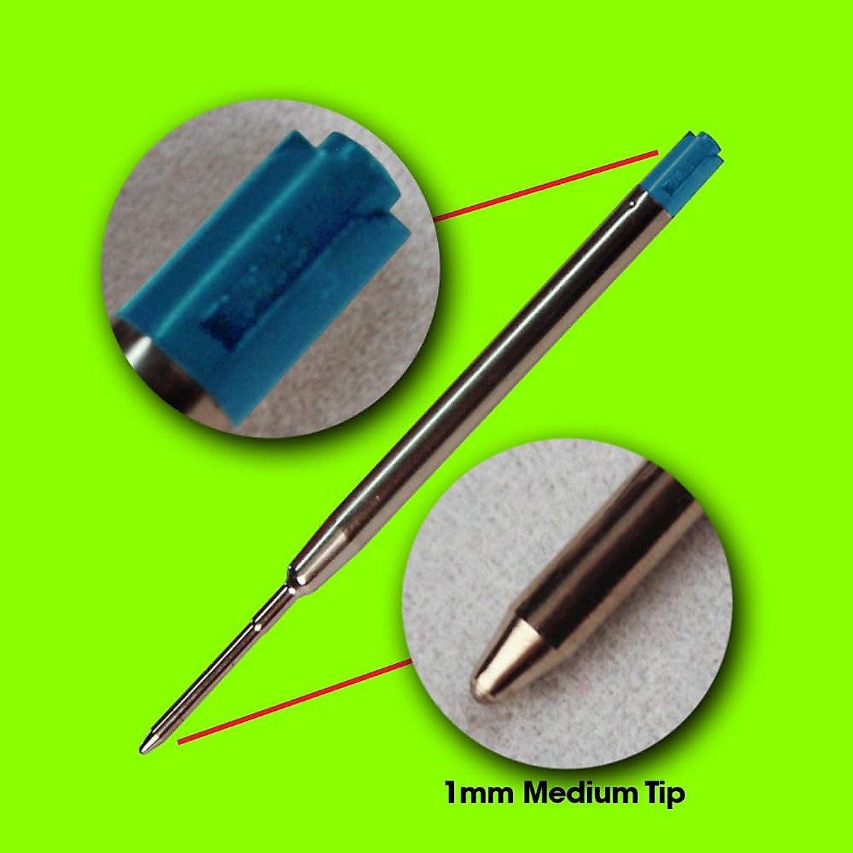 Jaymo Replacement for Parker 30526PP and Bastion - Measures 3.875 in / 98 mm Long - G2 Gel Ballpoint Pen Refill - 12 Blue