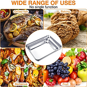 Baking Sheet Set of 6 Stainless Steel Cookie Sheet Baking Pans Set 9/10/12 Inch Baking Tray Bakeware Toaster Oven Pan, Easy Clean and Dishwasher Safe, Silver