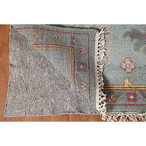 Transitional Collection 9 x 12 Oushak Area Rug, Floral/Geometric Wool Carpet for Home Décor, Living Room, Dining Room, and Bedroom