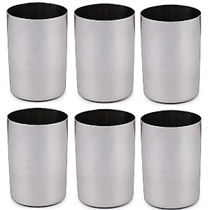 Qimacplus 10 Ounce Stainless Steel Pint Cups Shatterproof Cup Tumblers Unbreakable Metal Drinking Glasses for Bar, Home, Restaurant (4)
