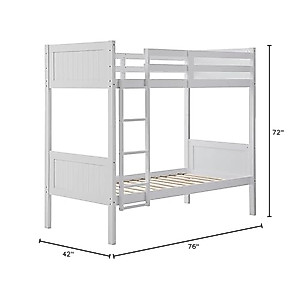 Orbelle Trading ORBELLE BUNKBED 7278 Bunk, Twin, White