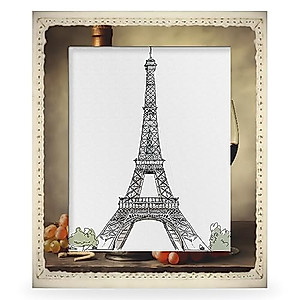 Bardic 5x7 Picture Frames, Red Wine Glass Wooden Photo Frame Fits 4x6 with Mat or 5x7 Without Mat Photo Frames for Wall Mounting or Tabletop Display for Home Gallery Decor