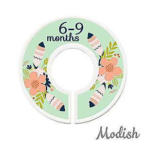 Modish Labels Baby Clothes Size Dividers, Baby Closet Organizers, Size Dividers, Baby Closet Organizers, Closet Dividers, Clothes Organizer, Girl, Boho, Tribal, Feathers, Flowers, Birds (Baby)