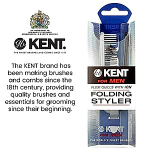 Kent KFM4 Anti Static Hair Brush Styling Brush Folding Brush Small Hair Brush for Men Daily Grooming using Mens Styling Products. Mini Hairbrush Anti Static for Hair Frizz Free Brush Made in England