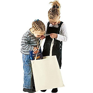 Set of 24 Blank Cotton Tote Bags Reusable 100% Cotton Reusable Tote Bags (2 dozen)