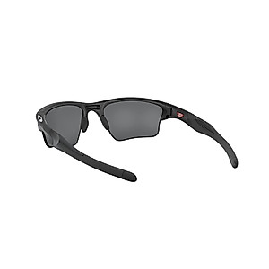 Oakley Men's OO9154 Half Jacket 2.0 XL Rectangular Sunglasses, Matte Black/Prizm Black Polarized, 62 mm
