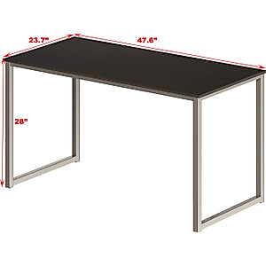 SHW Home Office 48-Inch Computer Desk, Silver/Espresso