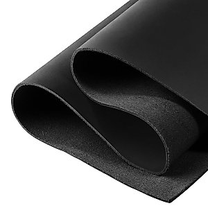 Black Full Grain Leather Sheets for Crafts, 12"x24" Genuine Tooling Leather Pieces Square Material Roll for Crafting Sewing Wallet Hobby Workshop 1.8-2.1 mm Thick