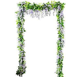 ONLY ART Blue Wisteria Garland Artificial Silk Wisteria Hanging Flowers Vine for Home Garden Wedding Centerpieces Arch Floral Decor