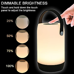 Eldnacele Table Lamp-Touch Sensor Lamp for Kids Bedroom, Portable USB Rechargeable Dimmable Baby Night Light with White Light, LED Night Lights, 2 Pack