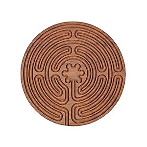 Chartres Labyrinth, Wooden Finger Labyrinth, Finger Labyrinth, Finger Labyrinth Wood, Meditation Corner, Wood Labyrinth, Breathing Tool (Walnut wood)