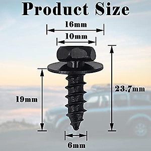 Gistilli 10pcs Front Fender Liner Bolts Bumper Cover Splash Shield Mud Guard Screws Compatible with Lexus Toyota Camry Corolla Highlander RAV4 9015960498