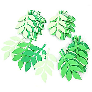 Mybbshower Green Paper Leaf Garland for Spring Party Backdrop 30 Ft Banner Birthday Wedding Decoration