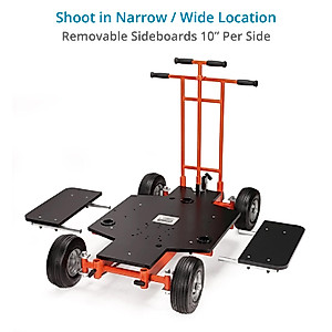 PROAIM Quad-4 Cinema Doorway Dolly with 100mm Camera Bowl Riser Telescopic Bazooka. Adjustable, 4-Position Operator Seat. Push/Pull Bar with Foam Handle (DL-QDFW-01)