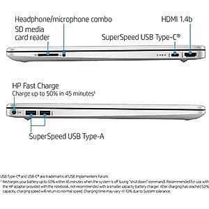 HP 17-by4013dx 17.3" HD+ LED Display Intel Core i3-1115G4 8GB DDR4 SDRAM 256GB SSD No Optical Drive Windows 11 Home in S Mode Silver (Renewed)