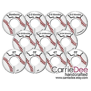 Baseball Nursery Closet Size Dividers, Boys Baseball Baby Clothes Organizers, Sports Theme Nursery - Gift for New Mom, Mom-To-Be, Nursery Organization (Set of 11 (Newborn to 5T))