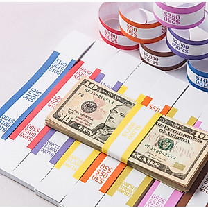 NUCOUN Pack of 400 Currency Band Bundles,Self-Adhesive,Money Bands for Cash,Bills Currency Straps,Organizer Dollar