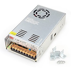 36V/11A DC Power Supply Adapter 400W 110V/220V DC Power Supply with Fine Adjustment Knob AC 110V to DC 36V Voltage Regulator Transformer Built in Cooling Fan