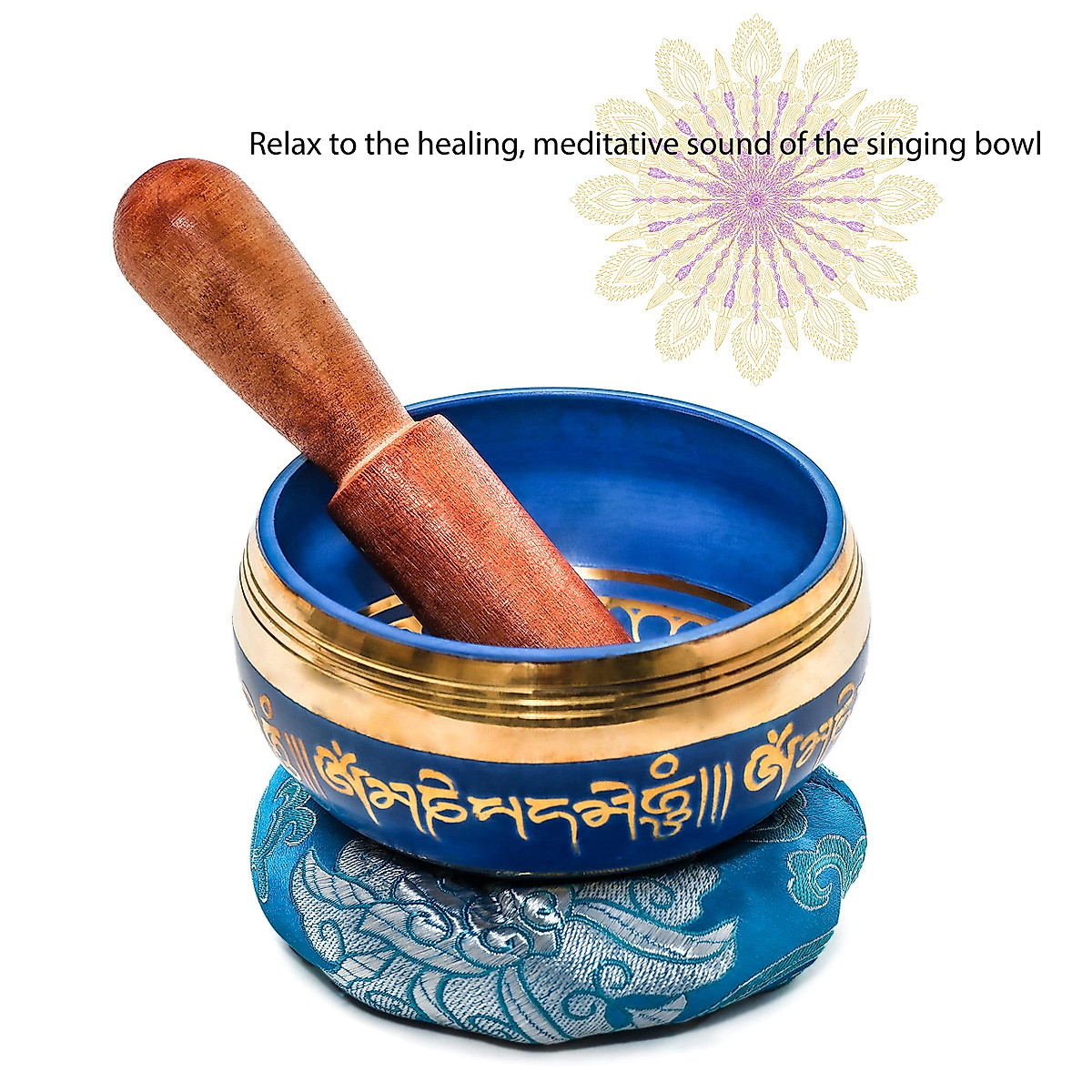 3.7" Tibetan Chakra Singing Bowl Set with Mallet and Carry Bag by Trademark Innovations