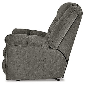 Signature Design by Ashley Kegler Contemporary Tufted Manual Rocker Recliner, Gray
