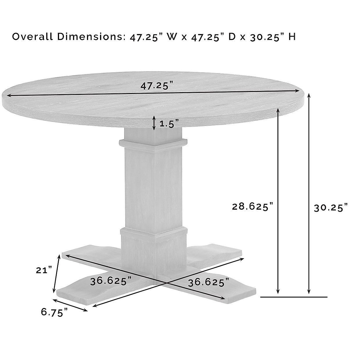 Crosley Furniture Joanna Modern Farmhouse Round Wood Dining Table, Rustic Brown