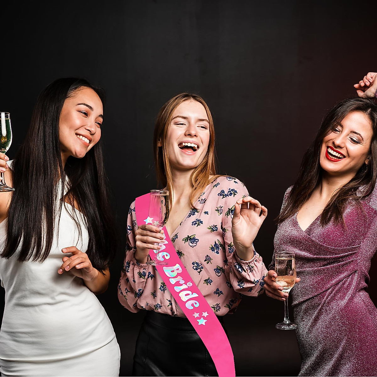 Generic The Bride Iridescent Sash, Hot pink Bride to be Sash,Bachelorette Party Sash, Bridal Shower Engagement Wedding Party, Hen Party Decorations Supplies, Future Mrs Sash