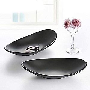 Binoster Black Ring Dish Centerpiece Jewelry Tray Key Tray Organizer for entryway, Dresser Decor Key Dish Jewelry Bowl Decorative Dish (Oval)