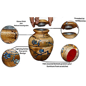 WEE WOODEN Small Urns for Human Ashes | Mini Urns for Human Ashes | Wooden Urn for Dogs Ashes | Cremation Urn for Pet Ashes | Memorial Pet Urns
