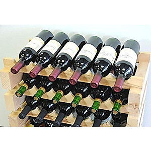 sfDisplay.com,LLC. Modular Wine Rack Beechwood 32-96 Bottle Capacity 8 Bottles Across up to 12 Rows Newest Improved Model (32 Bottles - 4 Rows)