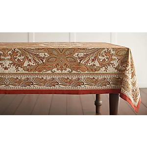 Maison d' Hermine Tablecloth 100% Cotton 60"x120" Washable Rectangle Table Cover Decorative Tablecloths, Dining & Camping, Kashmir Paisley - Thanksgiving/Christmas