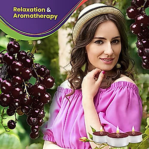 Black Cherry Candle Scented Candles Tea Lights Candles - Black Cherry Tealights - 30 Pack - Black Cherry Tea Lights with 3-4 Hour Burn Time Tea Candles - TeaLight Candles for Holiday, Wedding and Home