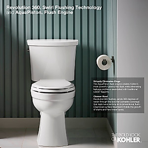 KOHLER 32820-0 KELSTON® REVOLUTION 360 AND CONTINUOUS CLEAN 2PC, 128 ELONGATED TOILET, WHITE