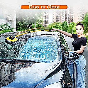 MVEQRRN Upgrade Car Wash Brush Mop with Long Handle,Microfiber Mitt Car Cleaning Supplies Kit Car Wash Kit Tools Accessories