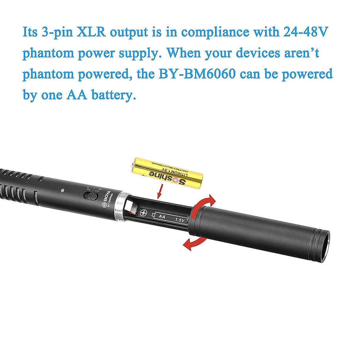 BOYA XLR Microphone, Shotgun Microphone BY-BM6060 with Shockmount Windscreen Mic for Camera DSLR External Condenser Professional Microphones for Video Interview ENG Film